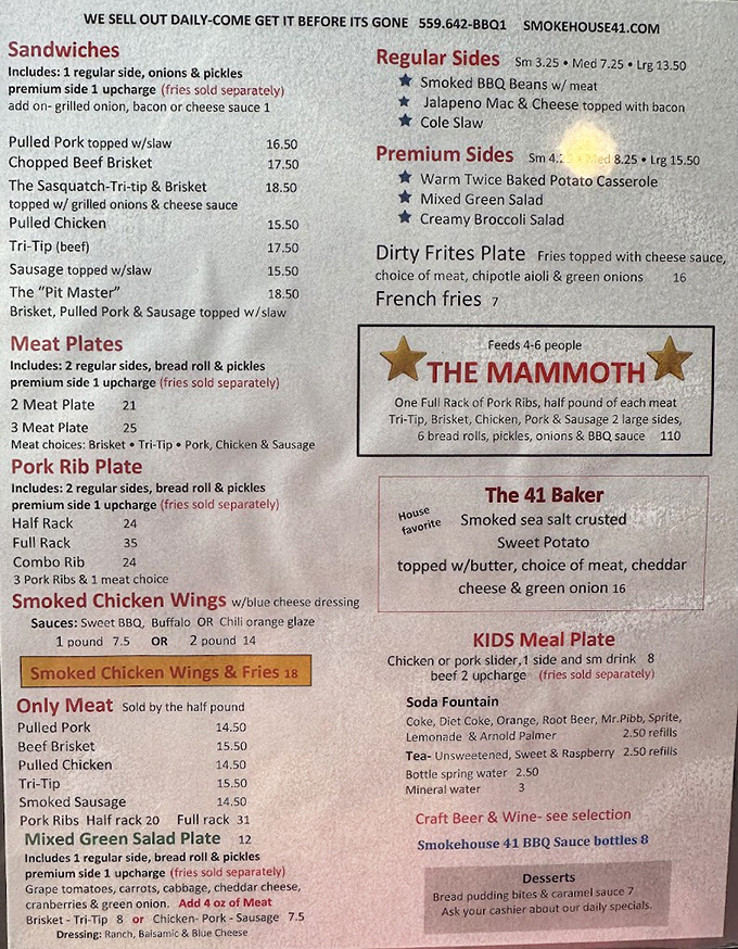 This menu isn't just a list of options&mdash;it's a roadmap to happiness. "The Mammoth" isn't just a meal, it's a challenge worthy of its namesake.
