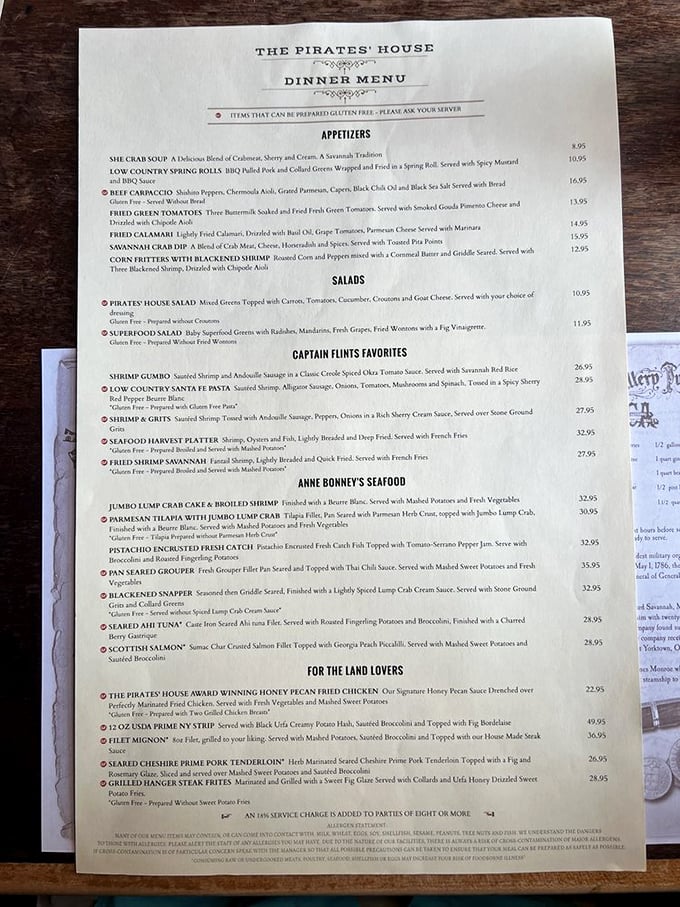 Captain Flint's Favorites aren't just cleverly named&mdash;they're dishes worth sailing across oceans for. The She-Crab Soup alone would make Blackbeard weep with joy.