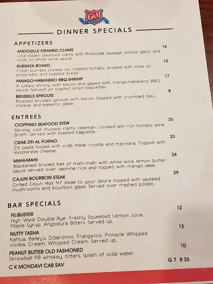 This menu reads like a love letter to the Chesapeake Bay, with each dish promising a different kind of maritime romance.