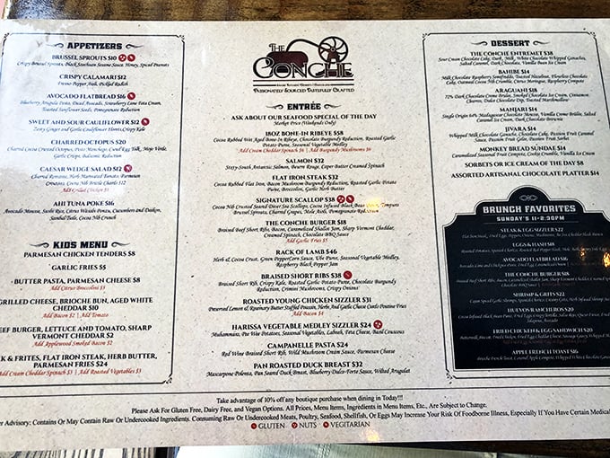 A menu that reads like chocolate poetry. Each dish at The Conche tells a story where cocoa plays either the starring role or the brilliant supporting character.