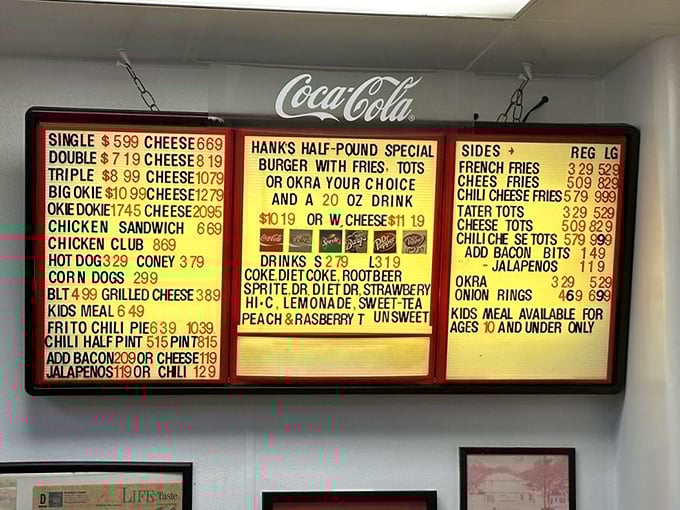 A menu board that doesn't need fancy fonts or flowery descriptions. When your burgers speak this loudly, you can keep the advertising simple.