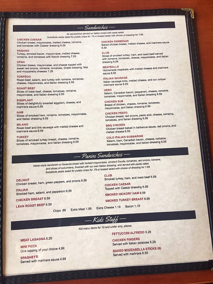 A menu that reads like a love letter to Italian-American classics. No molecular gastronomy here, just the dishes that have been making people happy for generations.