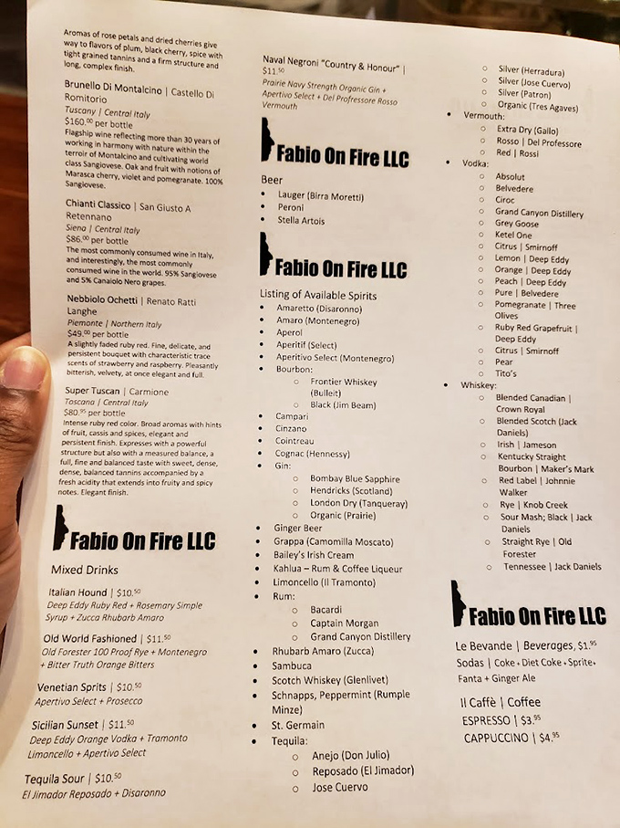 A wine list that reads like a love letter to Italy, with enough spirits to keep you in good ones. Decision paralysis never tasted so promising.