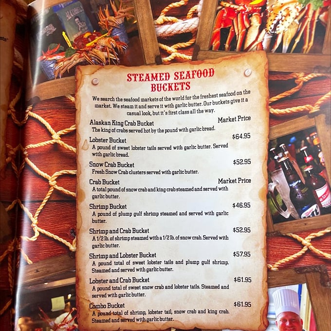 The menu reads like a love letter to seafood enthusiasts - those seafood buckets aren't just meals, they're events unto themselves.