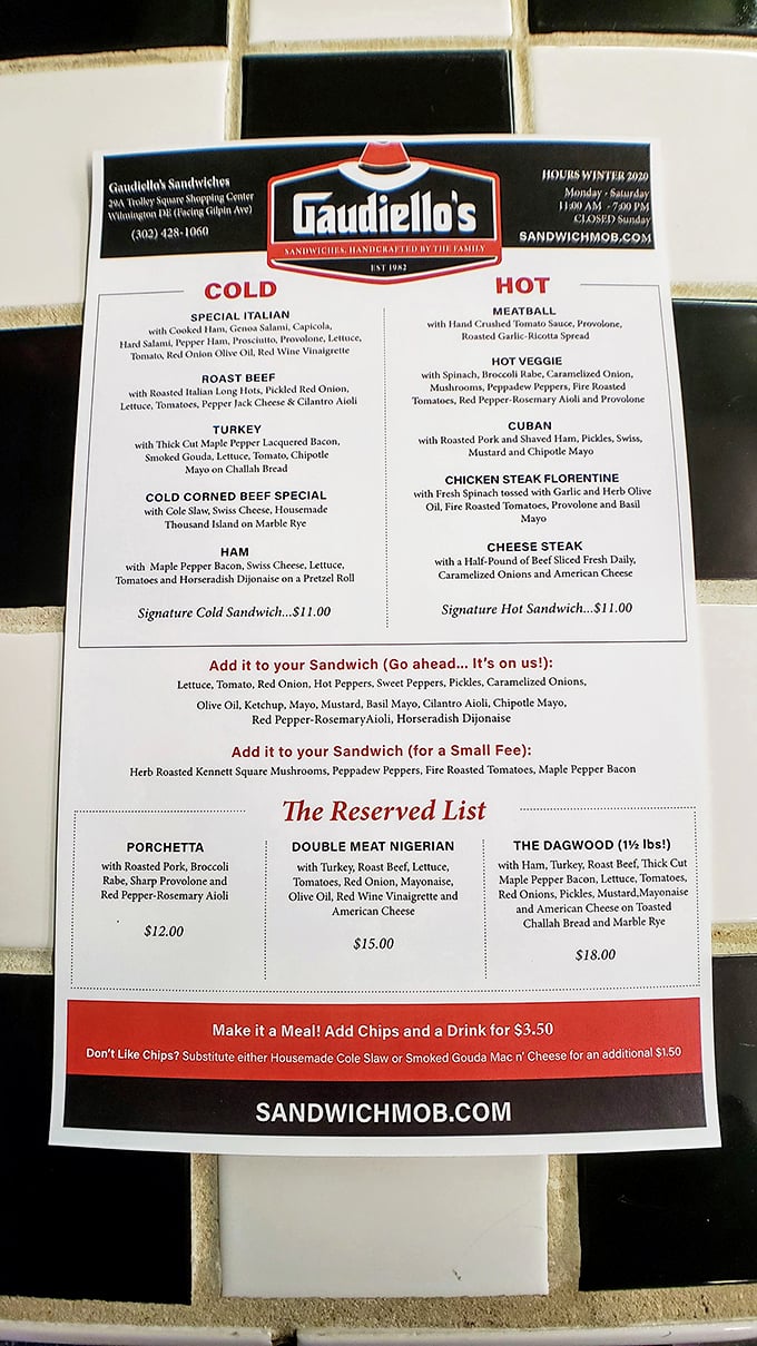 The menu board &ndash; a roadmap to deliciousness. From Special Italian to The Dagwood, each sandwich description reads like poetry to hungry souls.