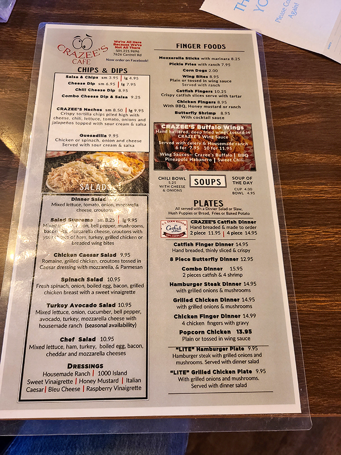 The menu at Crazee's reads like a love letter to Southern comfort food, with the catfish offerings taking center stage.