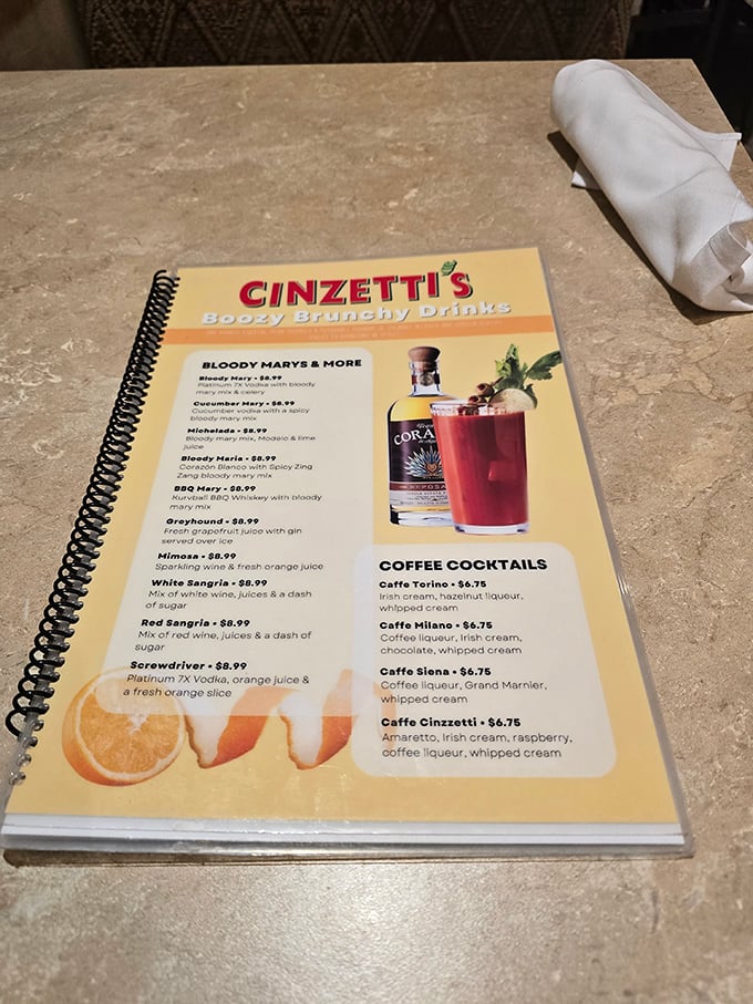 The boozy brunch menu reveals Cinzetti's secret weapon: the ability to make you forget you're supposed to be pacing yourself.