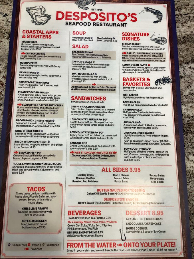 This menu isn't just a list of dishes&mdash;it's a maritime treasure map. X marks the spot where your taste buds strike gold.