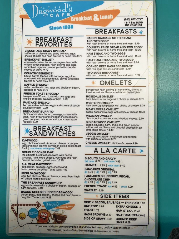 The menu at Dagwood's reads like a love letter to breakfast classics. No molecular gastronomy here&mdash;just honest food that makes mornings worth getting up for.