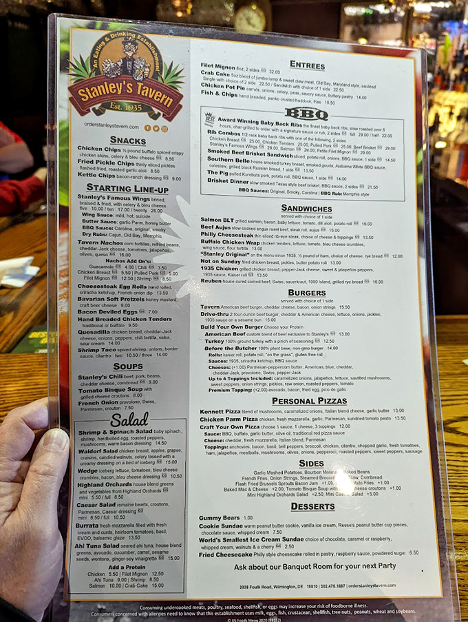 The menu at Stanley's reads like a love letter to American comfort food classics. Decision paralysis has never been so delicious.