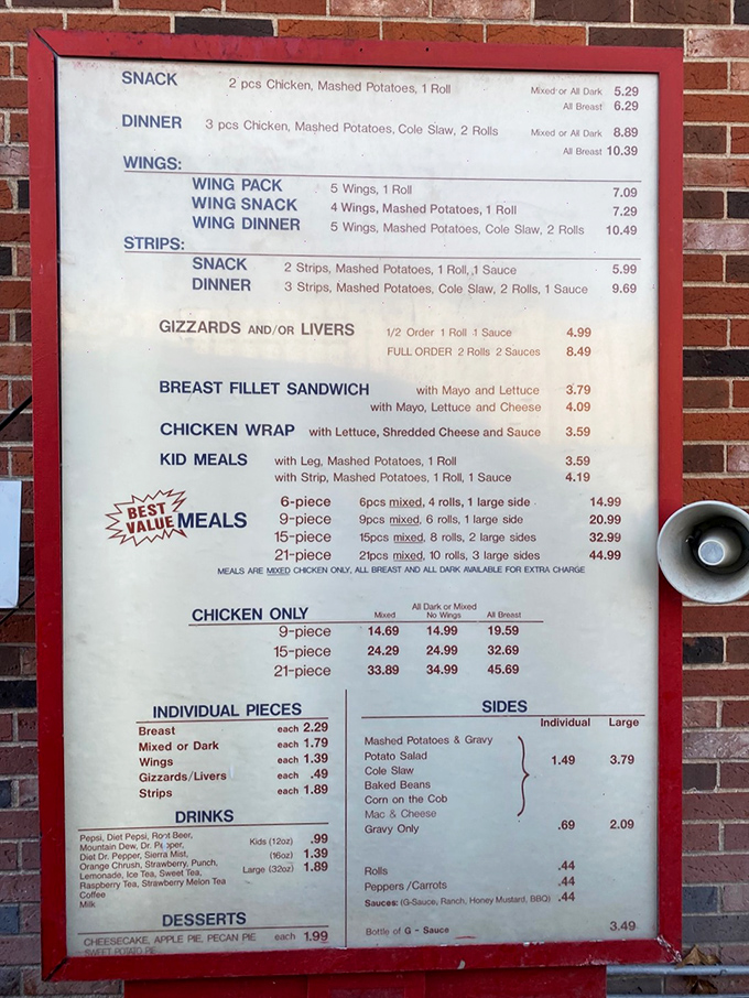 A menu straight out of the "why complicate things?" school of thought. Every option leads to happiness, just at different portion sizes.