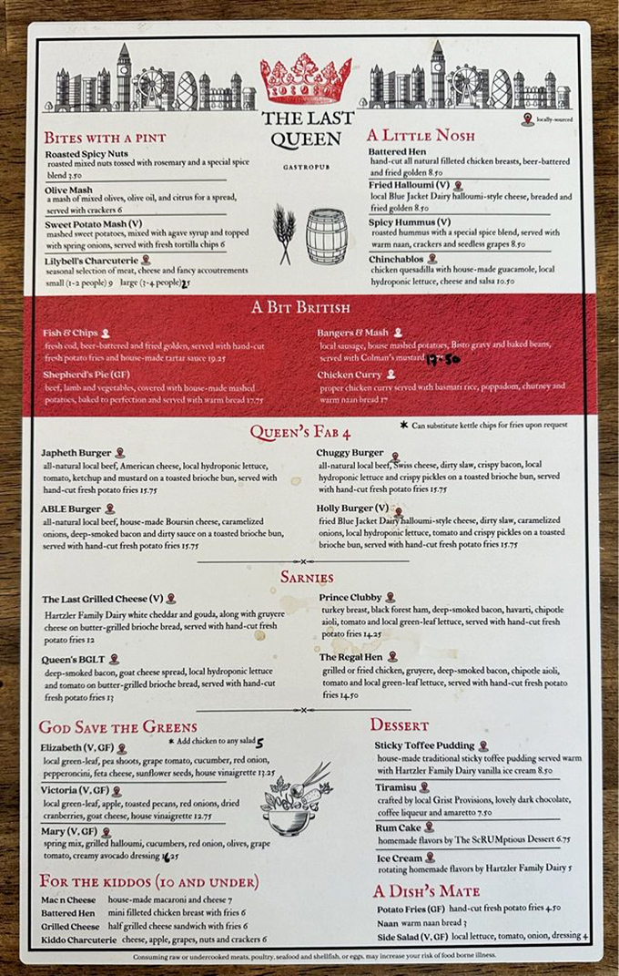 The menu reads like a love letter to British comfort food, with clever categories that'll have you saying "God Save the Queen" before your first bite.