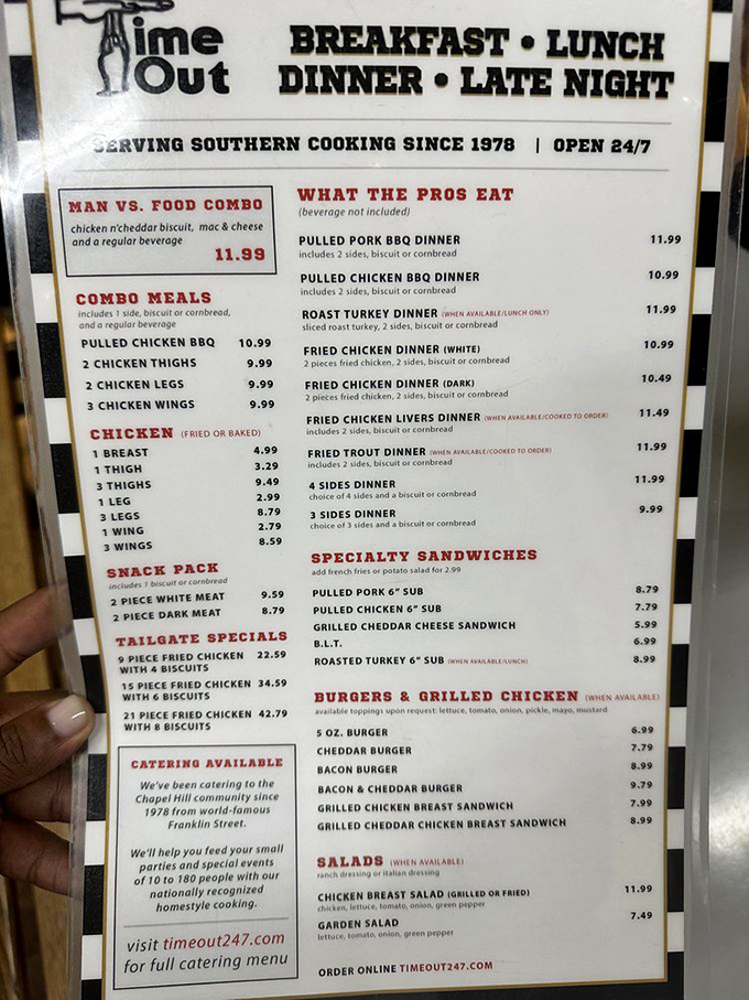 This menu isn't just food options&mdash;it's a blueprint for happiness, Southern-style, available any hour you need it.