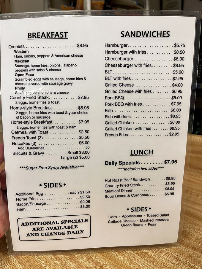 This menu isn't just a list of options&mdash;it's a roadmap to happiness. Notice how reasonably priced the journey is! 
