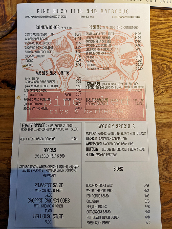 A menu that reads like poetry to meat lovers. The weekly specials board deserves its own special attention&mdash;Friday's pastrami has a cult following.