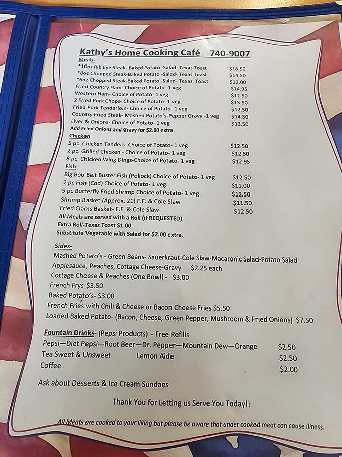The menu at Kathy's reads like a love letter to American comfort food classics &ndash; no molecular gastronomy, just dishes your grandmother would recognize and approve.