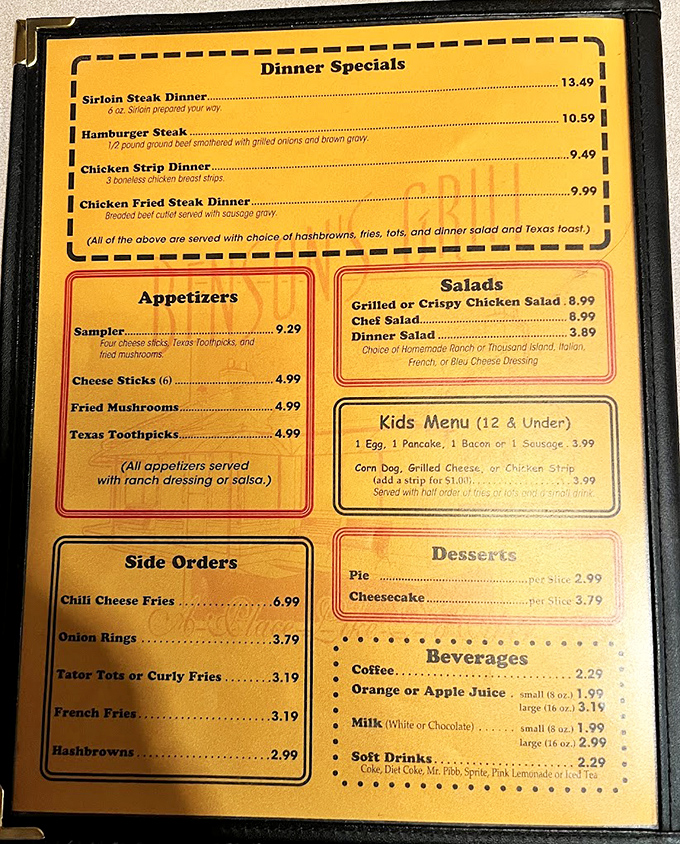 This menu isn't just a list of food&mdash;it's a roadmap to happiness with detours through chicken fried steak country.