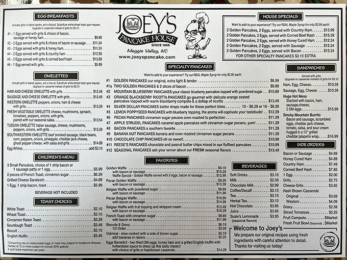 The menu – a roadmap to breakfast nirvana. Selecting just one item might be the hardest decision you'll make all vacation.