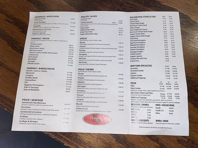 A menu that reads like an Italian geography lesson, with each dish promising a passport stamp for your taste buds.