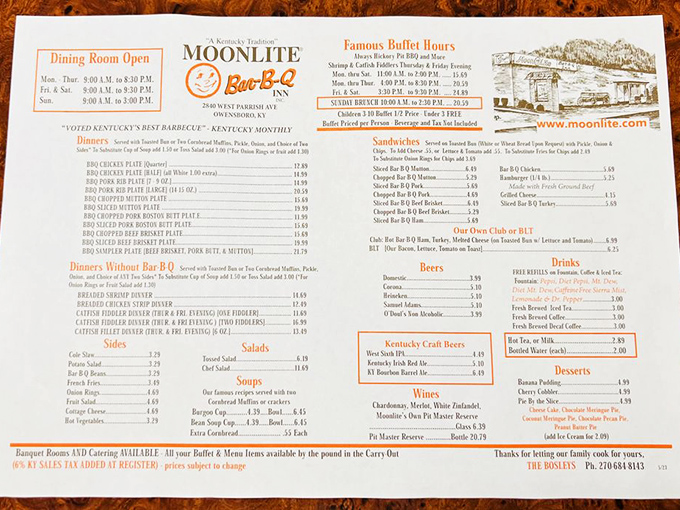 This menu is like a roadmap to happiness. Notice how burgoo gets prime real estate alongside Kentucky craft beers&mdash;priorities perfectly aligned.