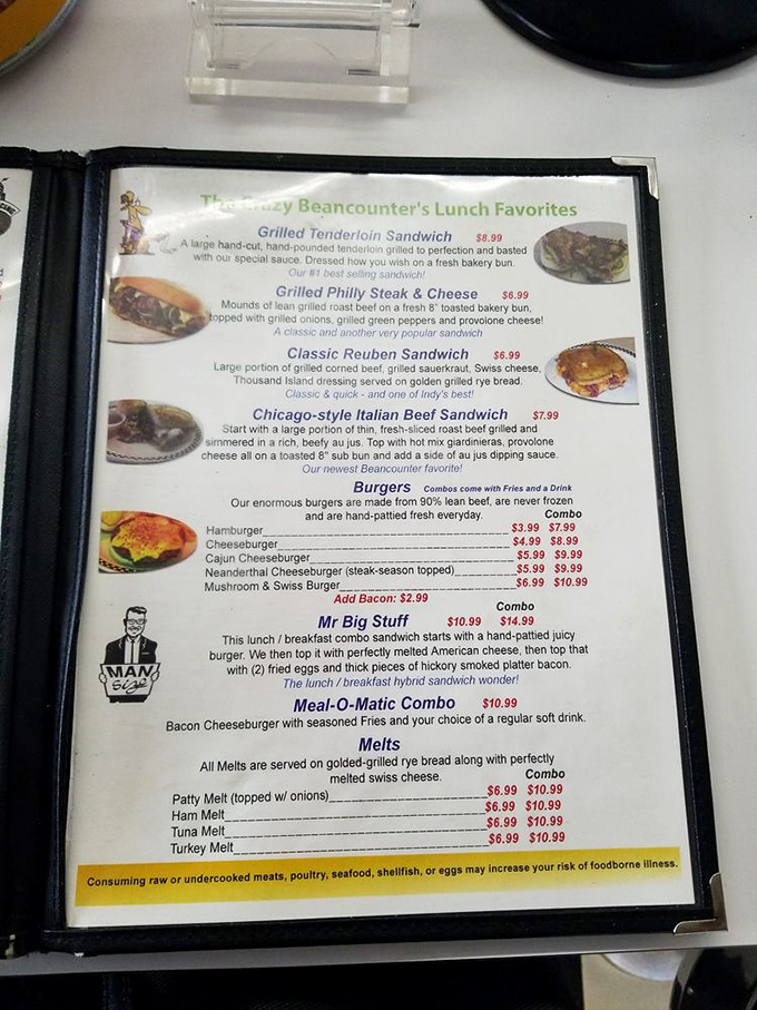 The menu reads like a love letter to American classics. Each description promises comfort wrapped in calories&mdash;exactly what a proper diner should deliver.