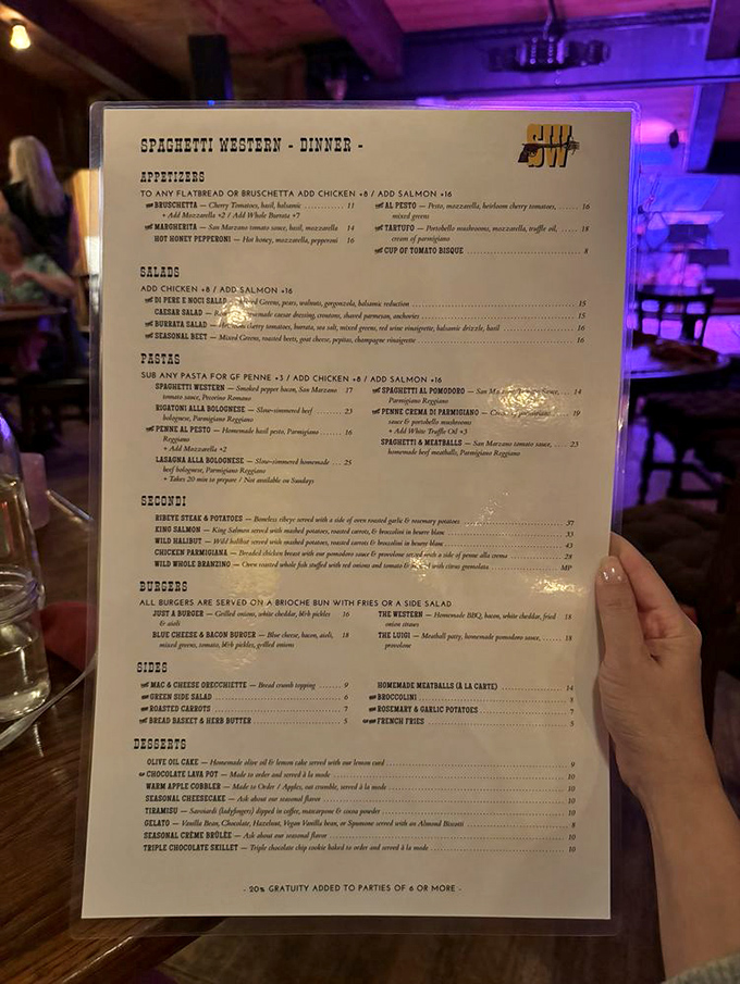 The menu reads like a love letter to Italian cuisine with a cowboy twist&mdash;decisions this difficult should come with a therapist.