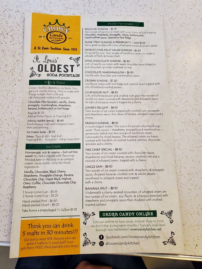 The menu reads like a manifesto of American indulgence, challenging brave souls to conquer five malts in 30 minutes. My cardiologist just sighed.
