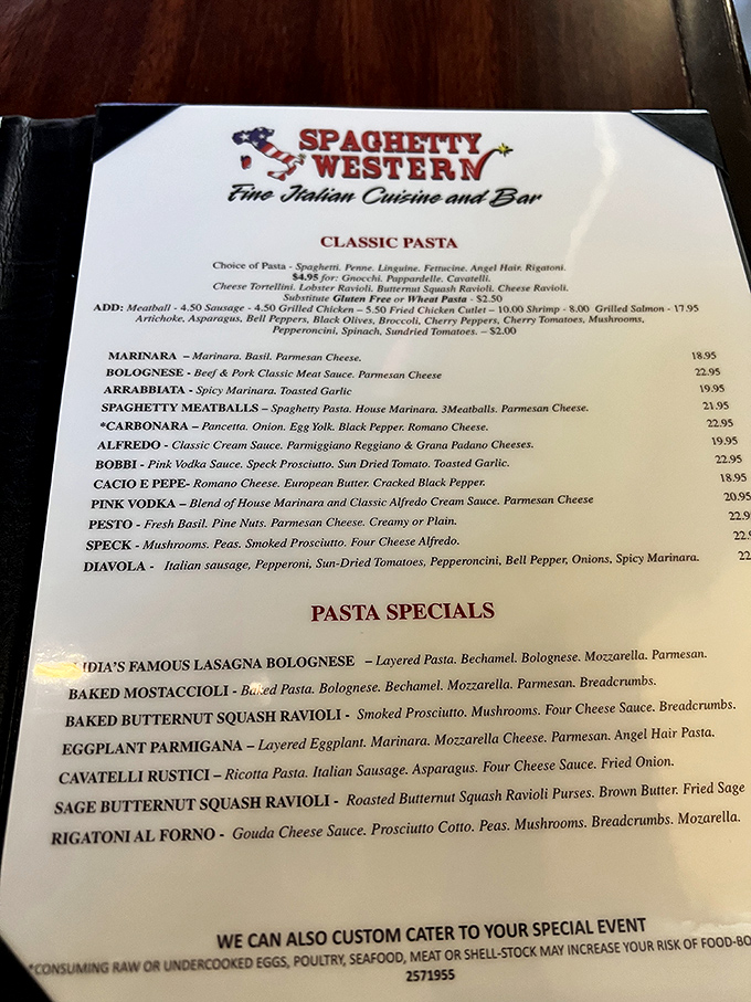 The menu reads like a love letter to Italian classics. No need for slot machine luck here&mdash;every choice is a winner.