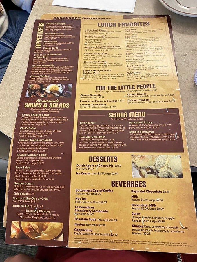 The menu at The Pancake Place isn't just reading material&mdash;it's a roadmap to breakfast nirvana with enough options to require multiple visits.