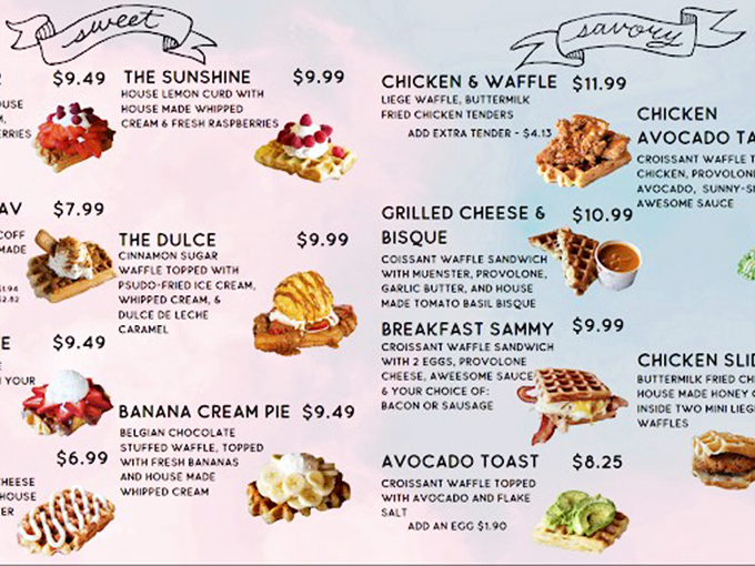 The menu reads like a love letter to both sweet and savory cravings. Decision paralysis has never been so delicious.