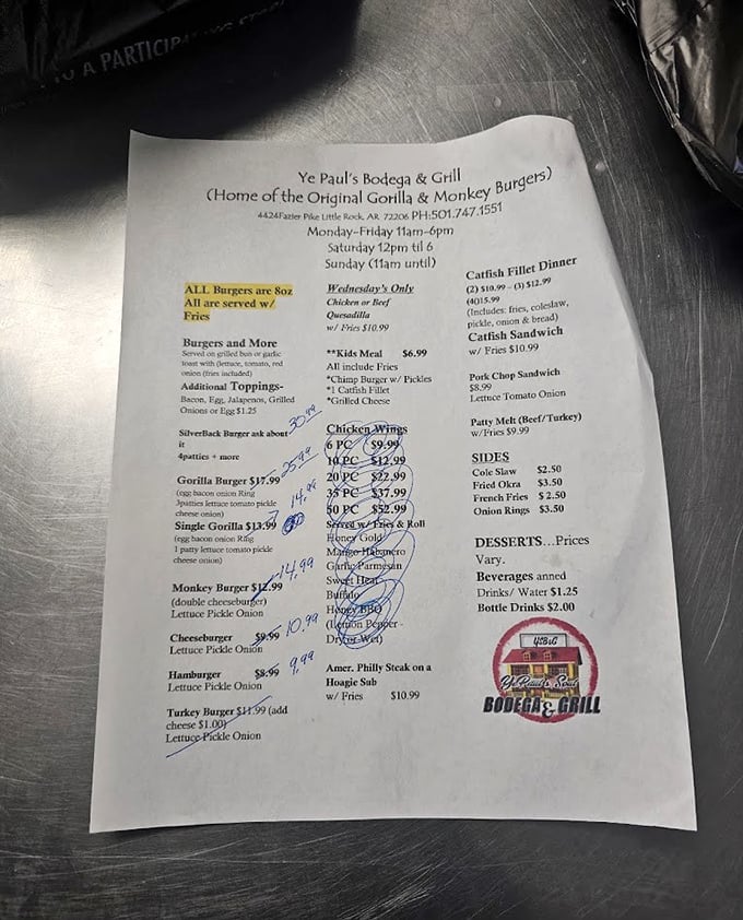 This menu isn't just a list &ndash; it's a roadmap to deliciousness with the legendary Gorilla and Monkey Burgers leading the expedition.