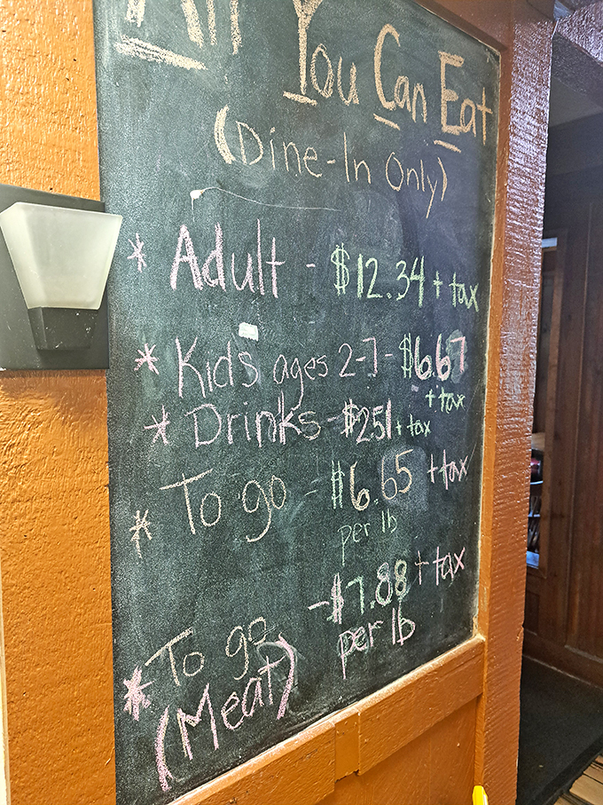 The chalkboard menu tells the delicious truth &ndash; all-you-can-eat happiness has a name, and surprisingly reasonable price tag.