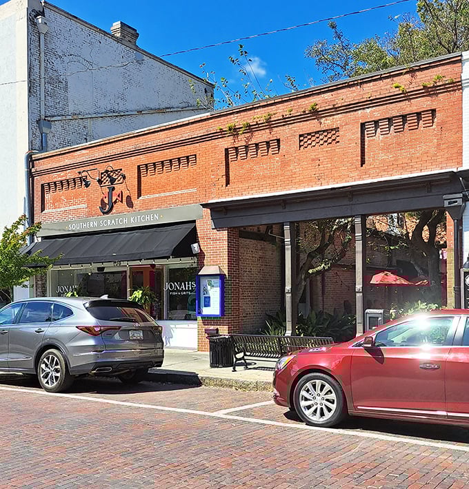 Jonah's Fish & Grits occupies this unassuming brick building, but don't be fooled – inside lurks some of Georgia's most transcendent shrimp and grits.