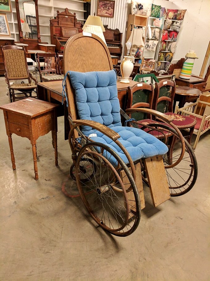 This vintage wheelchair tells stories from another era – imagine the places it's been and the lives it's touched.