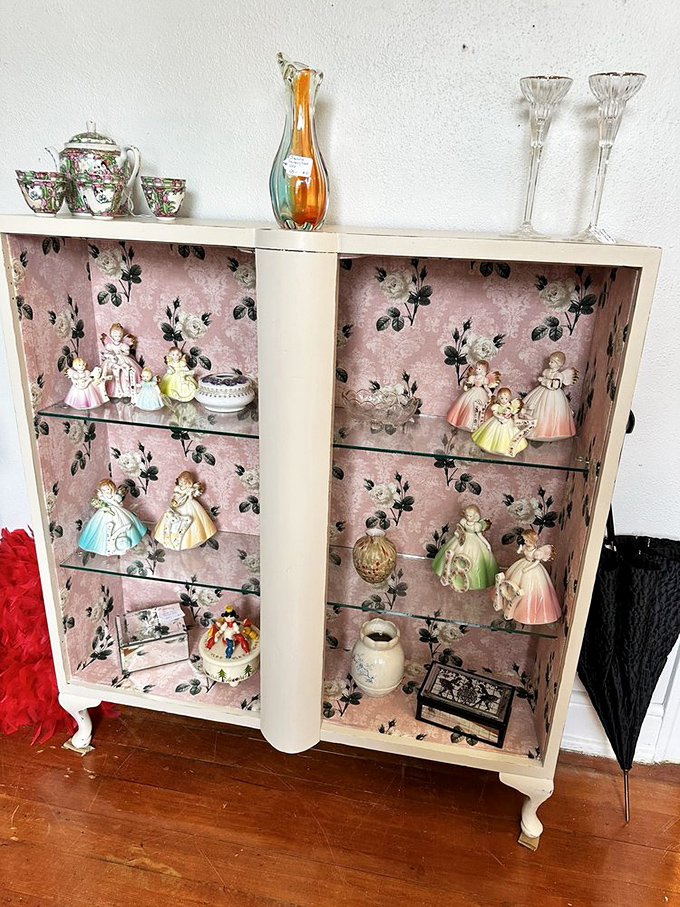 These dainty figurines in their pastel dresses have been waiting decades for someone to take them home. Grandmother's china cabinet never looked so charming!