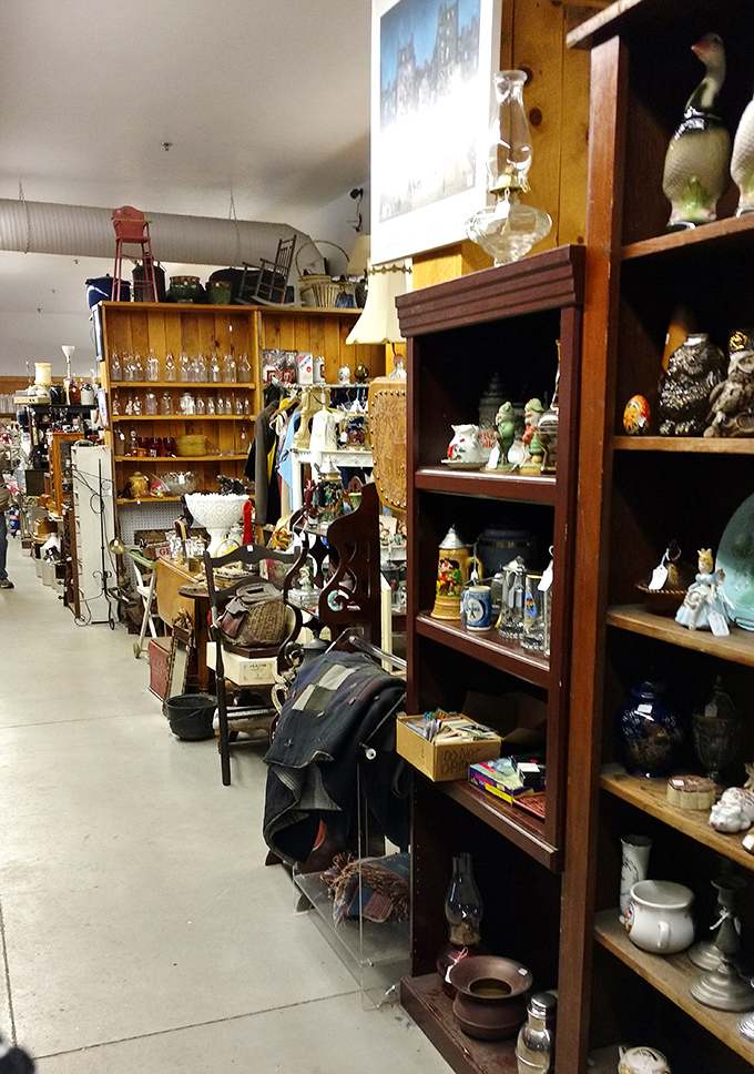 Every shelf tells a different tale&mdash;from delicate glassware to whimsical figurines, each item patiently waiting for its next home.