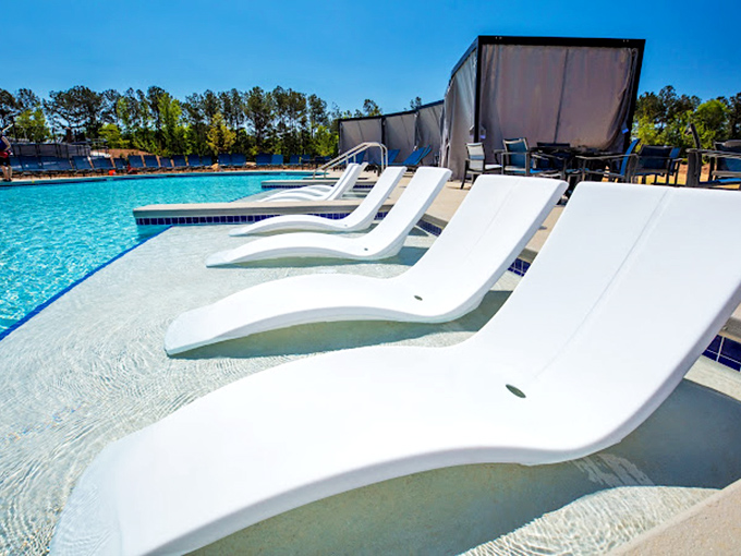 These in-water loungers redefine relaxation &ndash; part sunbathing, part wading, all genius. Whoever invented these deserves a Nobel Prize in Leisure.