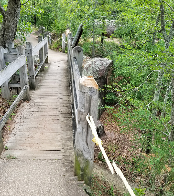 This accessible wooden pathway winds through prehistoric terrain, inviting explorers of all abilities to discover Missouri's granite giants.