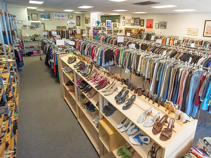 The clothing section stretches like a fashionista's dream highway. Each rack tells a story of second chances&mdash;for both the clothes and the animals they help.