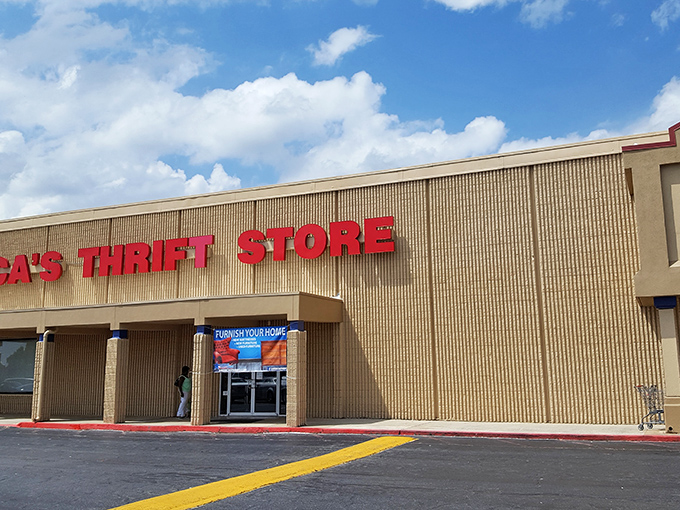 America's Thrift Store: where the red letters outside are as bold as the bargains waiting inside.