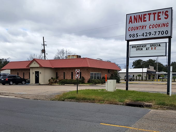 Simple brick exterior, extraordinary country cooking inside—Annette's is where breakfast dreams come true without any fancy fuss.