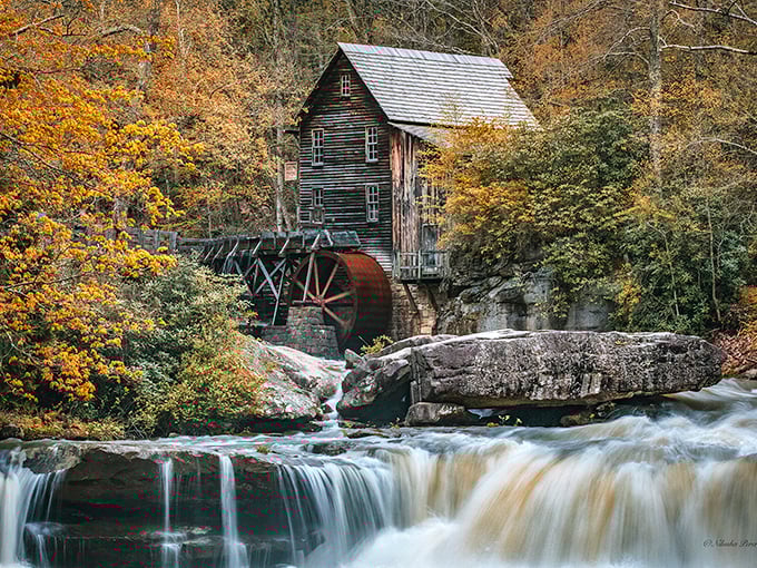 The iconic Glade Creek Grist Mill—where time stands still and photographers lose track of it completely.