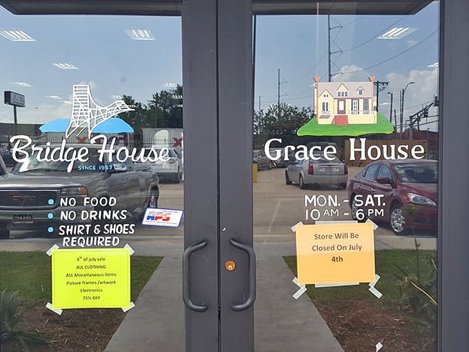 Rules posted, mission clear: Bridge House offers both fantastic finds and life-changing second chances.