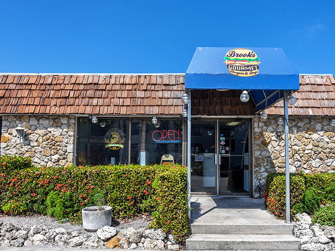 Brooks' rustic stone cottage exterior feels like Grandma's house &ndash; if Grandma made burgers that belonged in the Louvre.