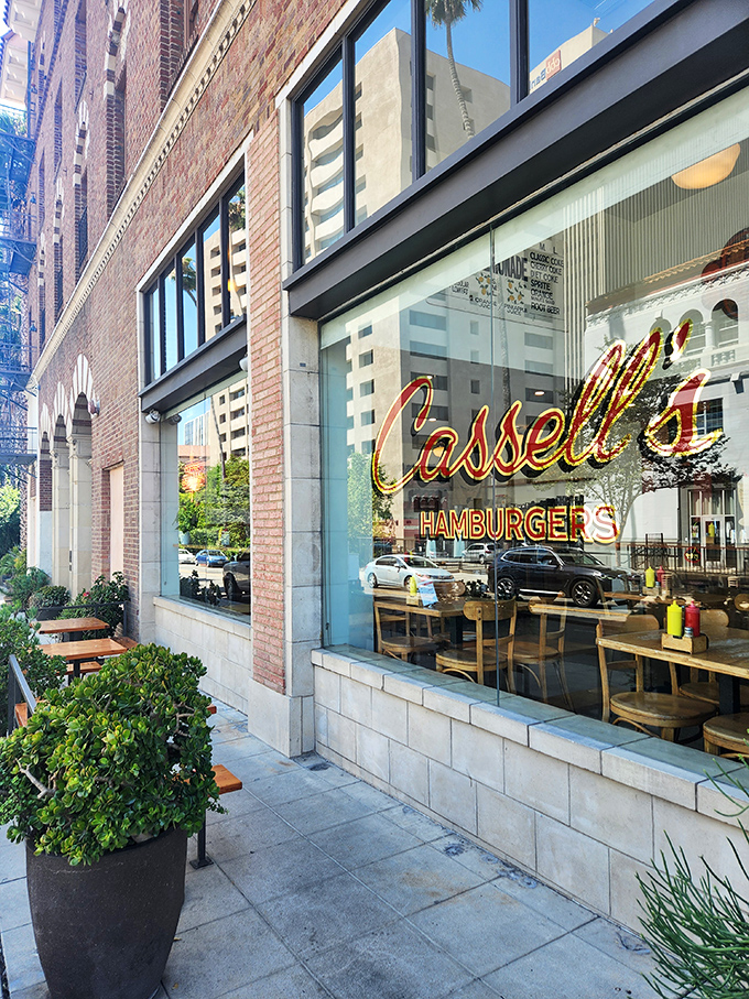 Cassell's elegant storefront brings mid-century burger craftsmanship into the modern era. The clean lines and classic signage whisper, "Yes, we take hamburgers very seriously here."