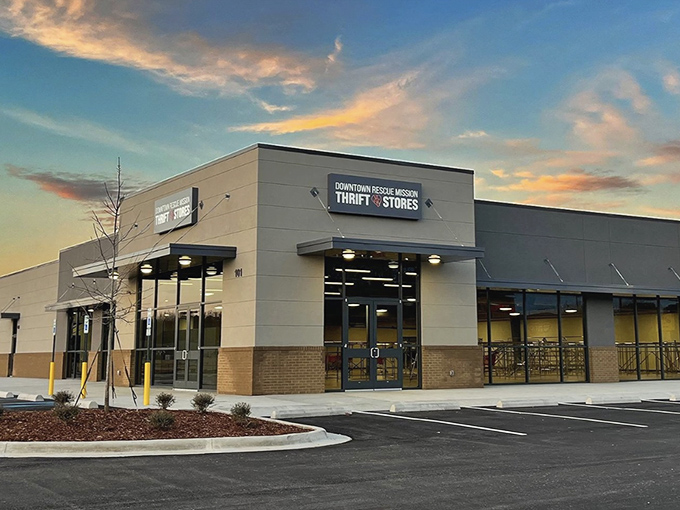 Modern design meets charitable mission. Downtown Rescue Mission's sleek storefront disguises a wonderland of pre-loved treasures inside.