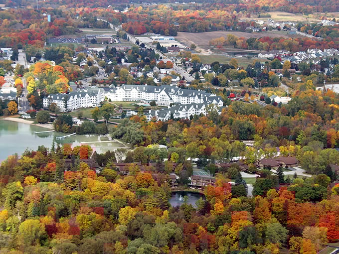 Elkhart Lake in autumn is Mother Nature showing off her color palette like a proud kindergartener with a new box of crayons.