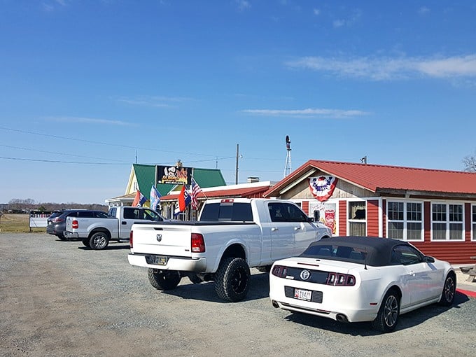Flags flying high and smoke billowing – nature's way of signaling to hungry travelers that burger nirvana awaits just off the highway.