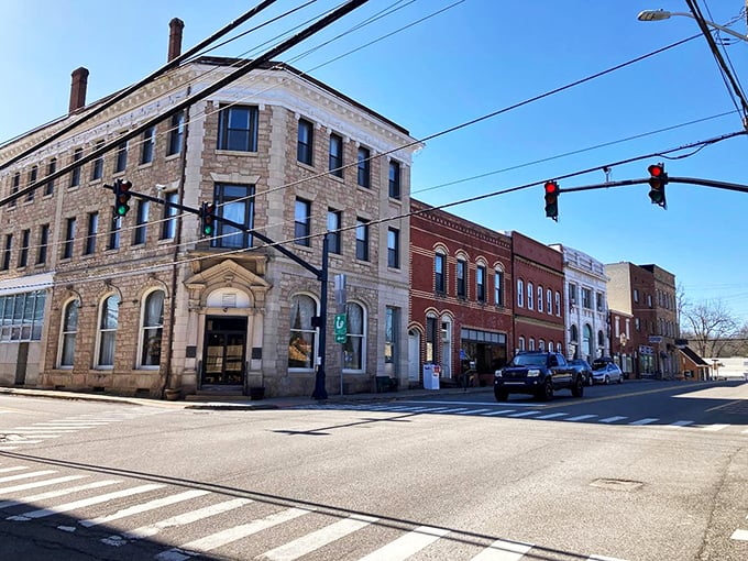 Fayetteville: Adventure capital by day, charming small town by night, where these historic buildings have witnessed generations of thrill-seekers returning from the gorge.