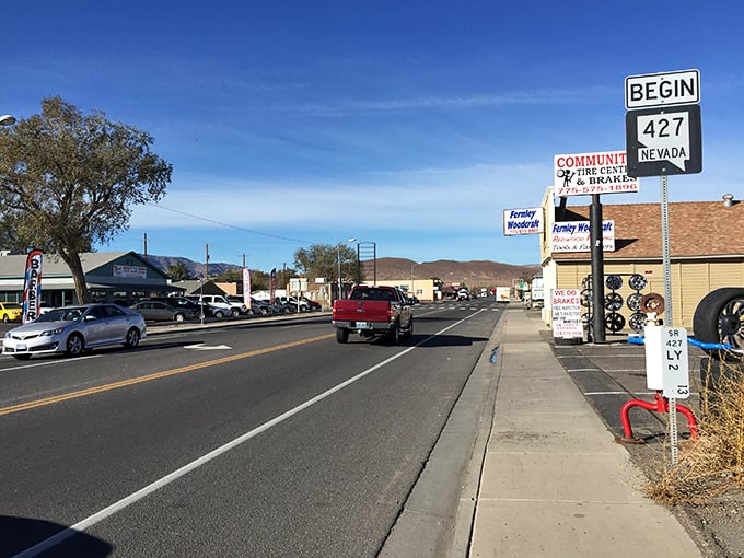 Fernley's wide main street offers that "room to breathe" feeling that makes small-town Nevada so appealing to weary city folks.